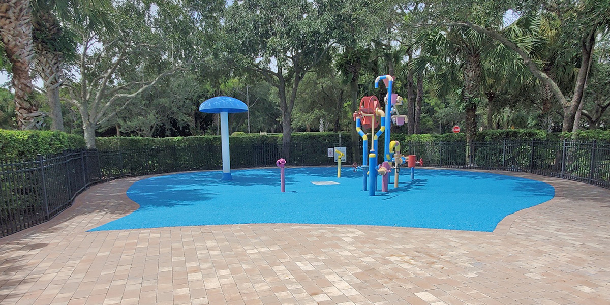 Evergreen Club House Splash Pad – Outdoor Safety Surfacing