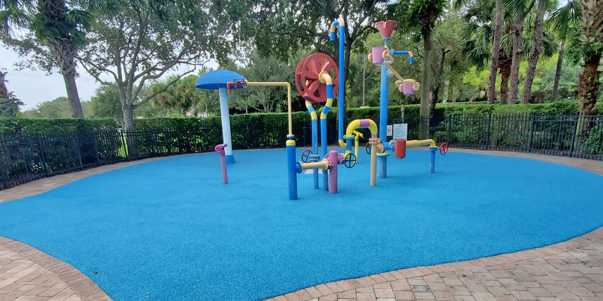 Evergreen Club House Splash Pad – Outdoor Safety Surfacing